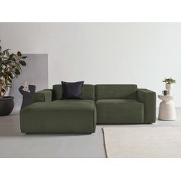 Ecksofa Home Affaire "Noord mit Kedernaht, Breite 234 cm, L-Form", gr&uuml;n (khaki), B:234cm H:71cm T:161cm, 100% PES, Sofas, Ecksofa, Cord, Struktur, Webstoff, mit Wellenunterfederung, Massivholzrahmen