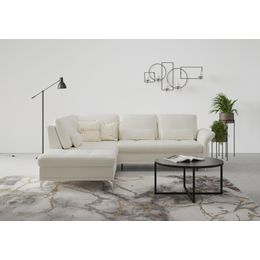Ecksofa Home Affaire "Palm Beach L-Form", beige (creme), B:263cm H:89cm T:224cm, 98%Polyester, 2%Polyamid, Sofas, Ecksofa, Federkern, mit Sitztiefenverstellung, wahlweise mit Bettfunktion
