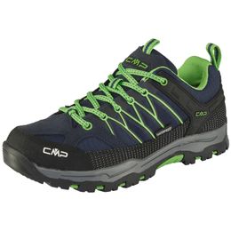 Wanderschuh CMP "KIDS RIGEL LOW TREKKING SHOES KIDS WP", M&auml;dchen, Gr. 39, b.blau, gecko, Leder, Synthetik, Schuhe Wanderschuh, wasserdicht