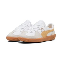 Sneaker Puma "PALERMO LTH", Herren, Gr. 46, Puma wei&szlig;, almost apricot, Leder, mehrfarbig, Schuhe Sneaker, mit Obermaterial aus Leder, mit Overlays aus Wildleder