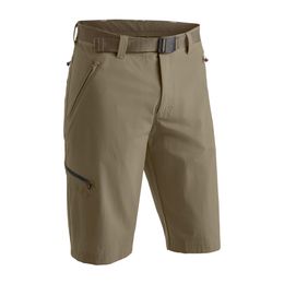 Bermudas Maier Sports "Nil Bermuda", Damen, Gr. 50, Normalgr&ouml;&szlig;en, beige (dunkelbeige), 90% Polyamid, 10% Elasthan, Hosen Bermudas, kurze Herren Wanderhose, moderne Outdoor-Bermuda, Trekkinghose