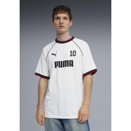 T-Shirt Puma "SPORT PINNACLE FOOTBALL JERSEY", Herren, Gr. L, Puma wei&szlig;, Piqu&eacute;, Obermaterial: 100% Polyester, bedruckt, relaxed fit normal, Rundhals, Shirts T-Shirt, atmungsaktives Material, mit DryCELL-Technologie