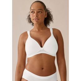 Soft-BH Naturana "Soft Cup", Damen, Gr. 100, Cup D, wei&szlig;, Obermaterial: 89% Polyamid, 11% Elasthan. Futter: 100% Polyester, unifarben, bequem, BHs Soft-BH, nahtlose Schalen-Cups, wattiert, ohne B&uuml;gel