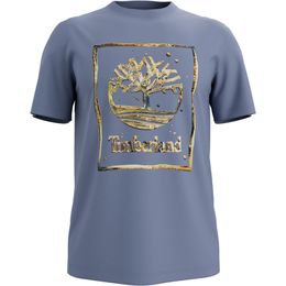 T-Shirt Timberland "Water Stack Logo Short Sleeve Tee", Herren, Gr. L, stone wash, Obermaterial: 100% Baumwolle, Shirts T-Shirt, sportlicher Stil, f&uuml;r Sport- und Outdoormode, Kurzarmdesign