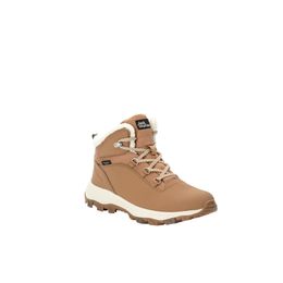 Outdoorwinterstiefel Jack Wolfskin "EVERQUEST TEXAPORE MID W", Damen, Gr. 37,5, beige (sand), Leder, Textil, Schuhe Outdoorwinterstiefel, Winterboots, Snowboots, Winterschuhe, wasserdicht & gef&uuml;ttert