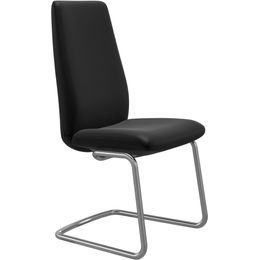 Polsterstuhl stressless "Laurel", schwarz (schwarz batick, schwarz matt), B:53cm H:105cm T:60cm, Leder BATICK: BATICK ist ein leicht korrigiertes, durchgef&auml;rbtes und genarbtes M&ouml;belleder, bei dem die meisten Unebenheiten und Spuren in der Regel entfernt wurden., St&uuml;hle, Polsterstuhl, High Back, Gr&ouml;&szlig;e L, mit Beinen aus Stahl in Schwarz matt