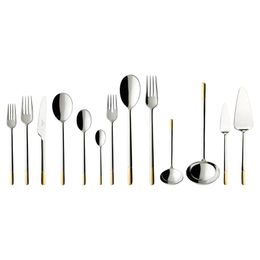 Villeroy & Boch Besteck-Set VILLEROY & BOCH "Tafelbesteck Ella 12er Set silber-gold", bunt (silber, gold), Essbesteck-Sets, Besteck-Set
