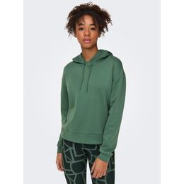 Kapuzensweatshirt Only Play "ONPLOUNGE LS HOOD SWEAT - NOOS", Damen, Gr. XL, gr&uuml;n (duck gr&uuml;n), Sweatware, Obermaterial: 80% Polyester, 15% Viskose, 5% Elasthan, unifarben, regular fit normal, Rundhals, angesetztes B&uuml;ndchen, Sweatshirts Kapuzensweatshirt