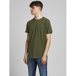 Jack & Jones Rundhalsshirt JACK & JONES "JJEBASHER TEE O-NECK SS NOOS", Herren, Gr. XXL, gr&uuml;n (forest night), Jersey, Obermaterial: 100% Baumwolle, unifarben, regular fit taillenbedeckt, Rundhals, gerader Abschluss, Shirts Rundhalsshirt, mit Rundhalsausschnitt