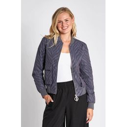 Blouson Zhrill "ZHJULIE", Damen, Gr. S, grau (anthra), Obermaterial: 57% Polyester, 43% Baumwolle, regular fit h&uuml;ftlang, elastischer Bund, Jacken Blouson, in Unifarbe