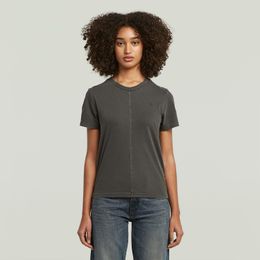G-Star Raw T-Shirt G-STAR "Front Seam", Damen, Gr. S (36), asfalt gd, Single Jersey, Obermaterial: 100% Baumwolle, regular fit, Rundhals, Shirts T-Shirt