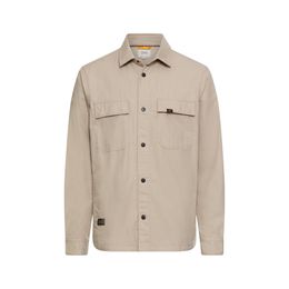 Langarmhemd Camel Active, Herren, Gr. 3XL, N-Gr, light beige, Web, Obermaterial: 100% Baumwolle, unifarben, normal h&uuml;ftbedeckend, Rundhals, 1-Knopf-Manschette, Hemden Langarmhemd, Overshirt mit Druckkn&ouml;pfen