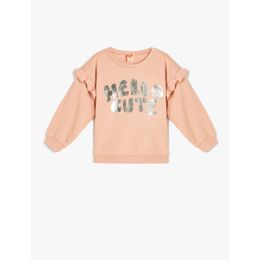 KOTON Sweatshirt M&auml;dchen Gr&ouml;&szlig;e 104/110 orange / silber