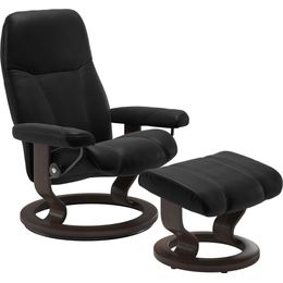 Relaxsessel stressless "Consul", schwarz (schwarz batick), B:76cm H:100cm T:71cm, Leder BATICK: BATICK ist ein leicht korrigiertes, durchgef&auml;rbtes und genarbtes M&ouml;belleder, bei dem die meisten Unebenheiten und Spuren in der Regel entfernt wurden.;Leder PALOMA: PALOMA ist ein durchgef&auml;rbtes Semianilin-M&ouml;belleder mit nat&uuml;rlicher Narbung.;ROHLEDER Stoff Q2 FARON: Ein fester zuverl&auml;ssiger Boucl&eacute; mit e
