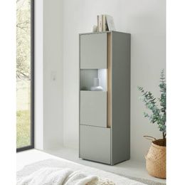 Pharao24.de Stauraumvitrine Wohnzimmer Schrank in modernem Design - Graugr&uuml;n