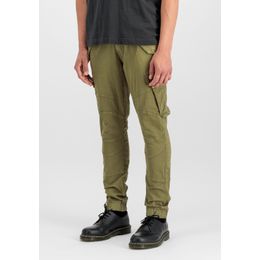 Cargohose Alpha Industries "Combat Pant", Herren, Gr. 28, Normalgr&ouml;&szlig;en, gr&uuml;n (olive), Obermaterial: 98% Baumwolle, 2% Elastan; Futter: 100% Baumwolle, Hosen Cargohose