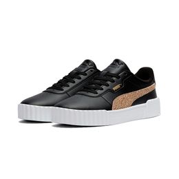 Sneaker Puma "CARINA 3.0 TOPCAT", Damen, Gr. 38,5, Puma schwarz, toasted almond, Synthetik, Schuhe Sneaker, sportlicher Stil, mit Schn&uuml;rung, Innenmaterial aus Textil