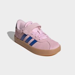 Sneaker adidas Sportswear "VL COURT 3.0", M&auml;dchen, Gr. 33, clear pink, royal blau, gum 3, Leder, Synthetik, Schuhe Sneaker, mit Klettverschluss, f&uuml;r Kinder