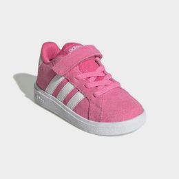Klettschuh adidas Sportswear "GRAND COURT 2.0 KIDS", M&auml;dchen, Gr. 23, pink fusion, ftwr wei&szlig;, ftwr wei&szlig;, Leder, Synthetik, Textil, Schuhe Klettschuh, f&uuml;r Kinder, mit Klettverschluss