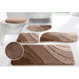 Badematte OTTO HOME "Josie, Badvorleger, Badezimmer Teppich" Gr. 6, verlauf beige, H:20mm, Polyester, Badematten, Badematte, Badteppich, Badematten, rechteckig, rund & als 3-tlg. Set erh&auml;ltlich, Topseller