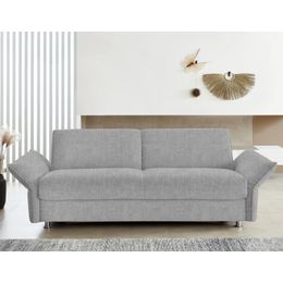 Schlafsofa Bali "LINA, Dauerschlaffunktion, 140 u. 160 er Breiten", grau (hellgrau), B:254cm H:14cm, 100% PES, Sofas, Schlafsofa, durchgehender Lattenrost mit 6-facher H&auml;rtegradregulierung