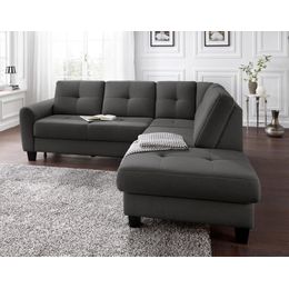 Sit & More Ecksofa SIT & MORE "Varese L-Form", grau (anthrazit), B:240cm H:91cm T:214cm, Luxus-Microfaser (100% Polyester)IStruktur fein (100% Polyester)IFlachgewebe (95% Polyester, 5% Polyamid), Sofas, Ecksofa, mit Federkern, wahlweise mit Bettfunktion und Stauraum
