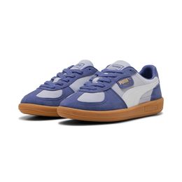 Sneaker Puma "PALERMO", Herren, Gr. 42,5, blau (cool weather, blau crystal), Leder, mehrfarbig, Schuhe Sneaker, aus Leder, mit Synthetik-Innenmaterial, mit Schn&uuml;rverschluss