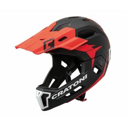 Fahrradhelm Cratoni "MTB Fahrradhelm C-Maniac 2.0MX" Gr. 2, schwarz (schwarz, rot), Helme, 2, 100% Erzeugnis unbest Zusammensetzg EuZ., Fahrradhelm