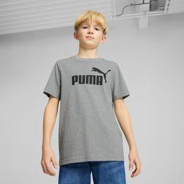 T-Shirt Puma "ESS NO. 1 LOGO TEE B", Jungen, Gr. 176, grau (medium gray heather), Jersey, Obermaterial: 100% Baumwolle, unifarben, regular fit normal, Rundhals, Shirts T-Shirt, Regular Fit, Kurzarm, f&uuml;r Jugendliche, Rundhalsausschnitt