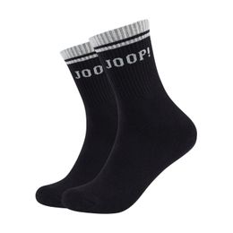 JOOP! Tennissocken JOOP "premium casual", Damen, Gr. 39-42, grau (wei&szlig;, grau), Materialmix, gestreift, normal, Socken Tennissocken, mit verst&auml;rkter Ferse und Zehen