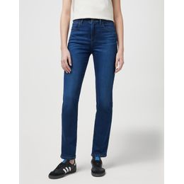 5-Pocket-Jeans Wrangler, Damen, Gr. 28, L&auml;nge 30, blau (authentic love), Denim/Jeans, Obermaterial: 92% Baumwolle, 6% Polyester, 2% Elasthan, slim fit lang, Jeans 5-Pocket-Jeans, mit kontrastfarbenen N&auml;hten