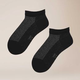Sneakersocken Kunert "Sneaker Sparkling Essential", Damen, Gr. 39-42, schwarz (schwarz 0070), Obermaterial: 65% Baumwolle CO. 20% Polyamid PA. 12% metallisierte Fasern MTF. 3% Elasthan EL., Socken Sneakersocken