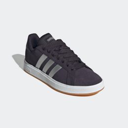 Sneaker adidas Sportswear "GRAND COURT BASE 00S", Damen, Gr. 37, schwarz (aurora schwarz, matte silber, cloud wei&szlig;), Leder, Synthetik, Schuhe Sneaker, Design auf den Spuren des adidas Campus 00