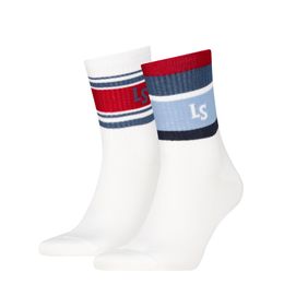 Levi's Sportsocken LEVI'S "LEVIS SHORT CUT LS PLCD SPORT STRIPE", Damen, Gr. 43-46, wei&szlig; combo, Baumwollmischung, elastisch, Socken Sportsocken, f&uuml;r Damen und Herren, Cotton-Mix, elastisch