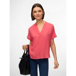 V&eacute;ro Moda Shirtbluse VERO MODA "VMBEAUTY SS TOP GA NOOS", Damen, Gr. XL, coral paradise, Web, Obermaterial: 100% Viskose, unifarben, normal, V-Ausschnitt, Blusen Shirtbluse, Viskose, regular fit