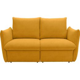 Schlafsofa "LOOKS XII", orange (mango), B:180cm H:100cm T:97cm, 92% Polyester, 8% Nylon, LOOKS by Wolfgang Joop, Sofas, Schlafsofa, mit Bettfunktion, Kissenoptik, Boxspring-Polsterung