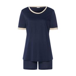 Hanro Shorty Pyjama ' Laura ' Damen Gr&ouml;&szlig;e L dunkelblau Winterkleid