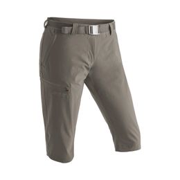 Caprihose Maier Sports "Inara slim 3/4", Damen, Gr. 42, Normalgr&ouml;&szlig;en, braun (schlamm), 90% Polyamid, 10% Elasthan, Hosen Caprihose, Damen Wanderhose, atmungsaktive Outdoorhose, 3/4 Hose mit 3 Taschen