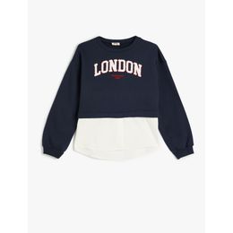 KOTON Sweatshirt M&auml;dchen Gr&ouml;&szlig;e 122/128 navy / rot / wei&szlig;