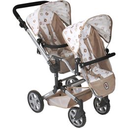 Bayer Chic 2000 Puppen-Zwillingsbuggy CHIC2000 "Linus Duo", rosa (b&auml;rchen beige), Puppenwagen, KinderB:80cm H:79cm T:80cm, Kunststoff, Polyester, Stahl, Puppen-Zwillingsbuggy, mit zwei abnehmbaren, bis in Liegeposition verstellbaren Sportsitzen, B:80cm H:79cm T:80cm