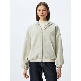 KOTON Sweatjacke M&auml;dchen Gr&ouml;&szlig;e 140/146 stone