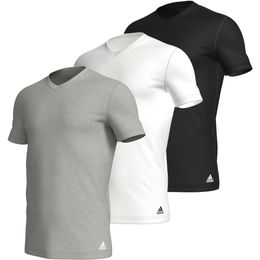 T-Shirt adidas Sportswear "Active Flex Cotton", Herren, Gr. S (4/48), bunt (908, grau, wei&szlig;, schwarz), Single Jersey, Obermaterial: 100% Baumwolle, meliert, unifarben, regular fit h&uuml;ftbedeckend, Rundhals, eng abgesteppte Kante, Shirts T-Shirt, Rundhalsausschnitt, Kurzarm, Regular Fit, Multipack