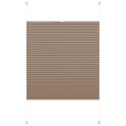 Plissee OTTO HOME "EASYFIX PIA" Gr. 3, grau (taupe), B:50cm H:130cm, Obermaterial: 100% Polyester, Plissees, Plissee, mit patentiertem Tr&auml;gersystem