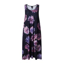 Ulla Popken Kleid Damen Gr&ouml;&szlig;e 58/60 marine / lila / violettblau Winterkleid
