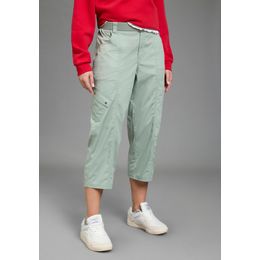 Caprihose Kangaroos, Damen, Gr. 38, N-Gr, salbei, Web, Obermaterial: 50% Baumwolle, 46% Polyamid, 4% Elasthan, bequem wadenlang, Hosen Caprihose, mit seitlich aufgesetzten Taschen