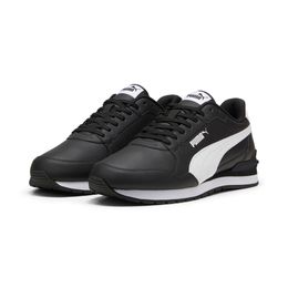 Sneaker Puma "ST RUNNER V4 L", Herren, Gr. 47, Puma schwarz, Puma wei&szlig;, Leder, Schuhe Sneaker, mit Retro-Style, mit SOFTFOAM+ Einlegesohle, mit Gummilaufsohle, Topseller
