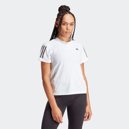 Laufshirt adidas Performance "OTR B TEE", Damen, Gr. M, wei&szlig;, Obermaterial: 86% Polyester, 14% Elasthan, clean, normal, Rundhals, Shirts Laufshirt