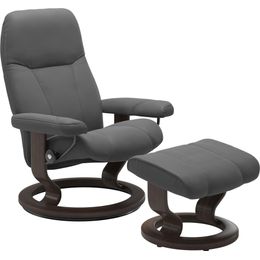 Relaxsessel stressless "Consul", grau (grau batick), B:76cm H:100cm T:71cm, Leder BATICK: BATICK ist ein leicht korrigiertes, durchgef&auml;rbtes und genarbtes M&ouml;belleder, bei dem die meisten Unebenheiten und Spuren in der Regel entfernt wurden.;Leder PALOMA: PALOMA ist ein durchgef&auml;rbtes Semianilin-M&ouml;belleder mit nat&uuml;rlicher Narbung.;ROHLEDER Stoff Q2 FARON: Ein fester zuverl&auml;ssiger Boucl&eacute; mit einem s