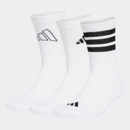 Funktionssocken adidas Performance "LOGO PACK 3PP", Damen, Gr. L (43/45), schwarz-wei&szlig; (wei&szlig;, schwarz), Obermaterial: 51% Baumwolle, 46% Polyester, 2% Elasthan, 1% sonstige Fasern, Socken Funktionssocken, f&uuml;r Sport, mit Rippb&uuml;ndchen, aus weichem, stretchigem Baumwollmix