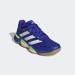 Hallenschuh adidas Performance "STABIL 16 INDOOR", Herren, Gr. 42, bunt (lucid blau, cloud wei&szlig;, lucid lemon), Synthetik, Textil, Schuhe Hallenschuh, Handballschuh